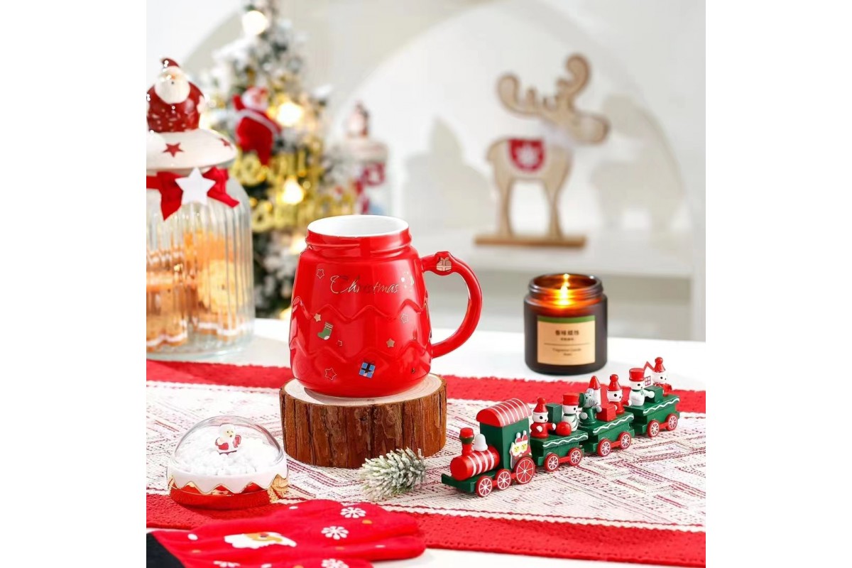 Κούπα χριστουγεννιάτικη με καπάκι χιονόμπαλα CD22-2228022R