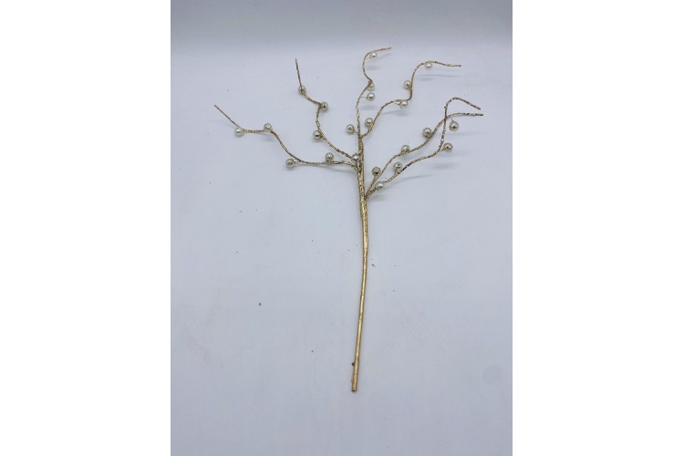 ΤΕΧΝΗΤΟ ΚΛΑΔΙ WHITE PEARLS 45CM CHAMPAGNE AF-25382